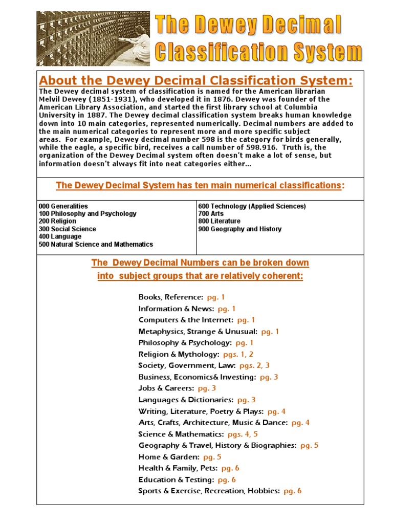 Overview of Dewey Decimal System | PDF | Psychology | Science
