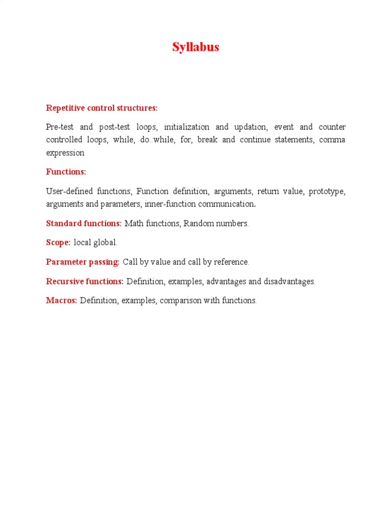 Unit 3 Notes Pdf Parameter Computer Programming Subroutine 7231