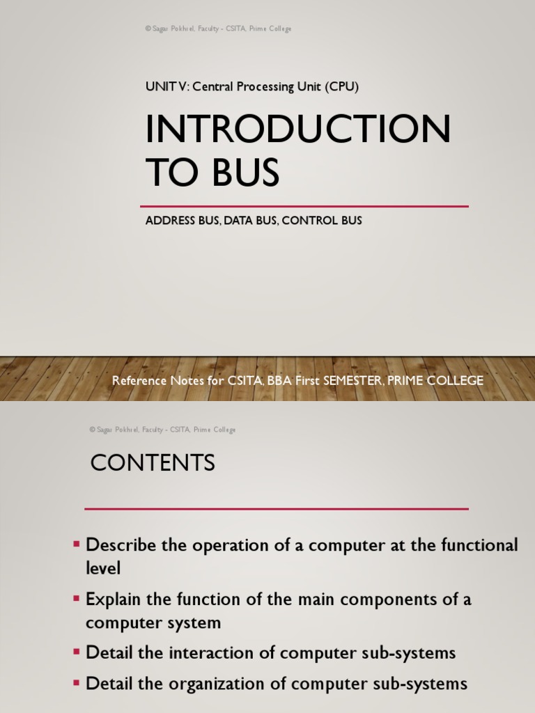 To Bus: UNIT V: Central Processing Unit (CPU) | PDF | Input/Output ...