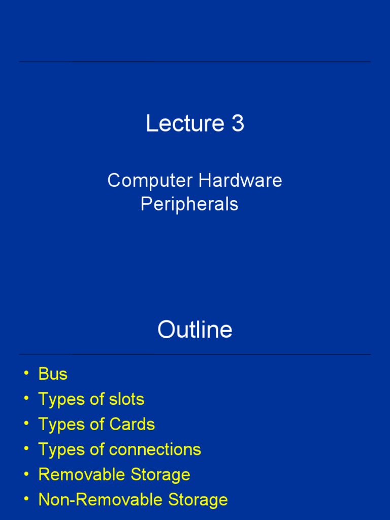 Computer Hardware Peripherals | PDF | Usb | Usb Flash Drive
