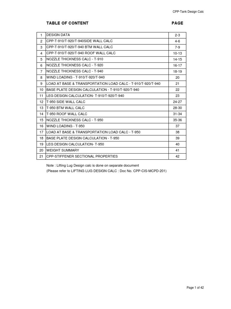 Cpp-Tank DSGN Calc-Rev C | PDF