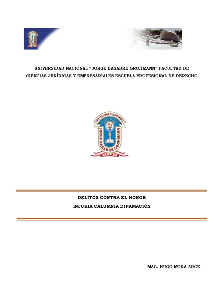 Delitos de Calumnia Injuria Difamacion | PDF | Intención (Derecho Penal) | Derecho penal
