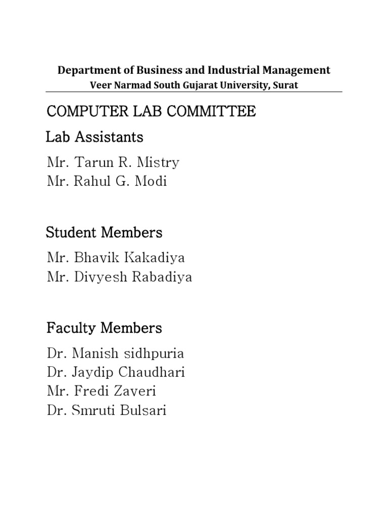 Computer Lab Assistants | PDF