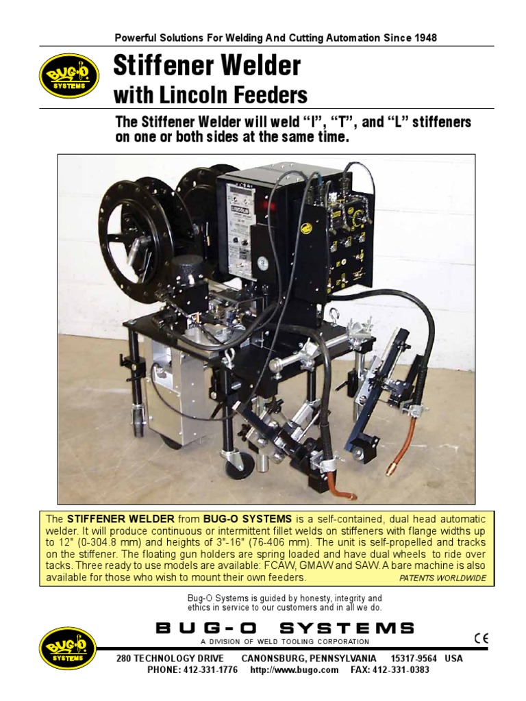 Stiffener Welder: With Lincoln Feeders | PDF | Welding | Construction