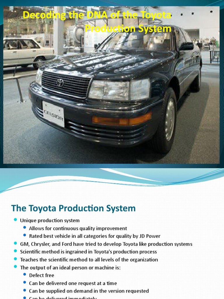 Decoding The DNA of The Toyota Production System - Case Study | PDF ...