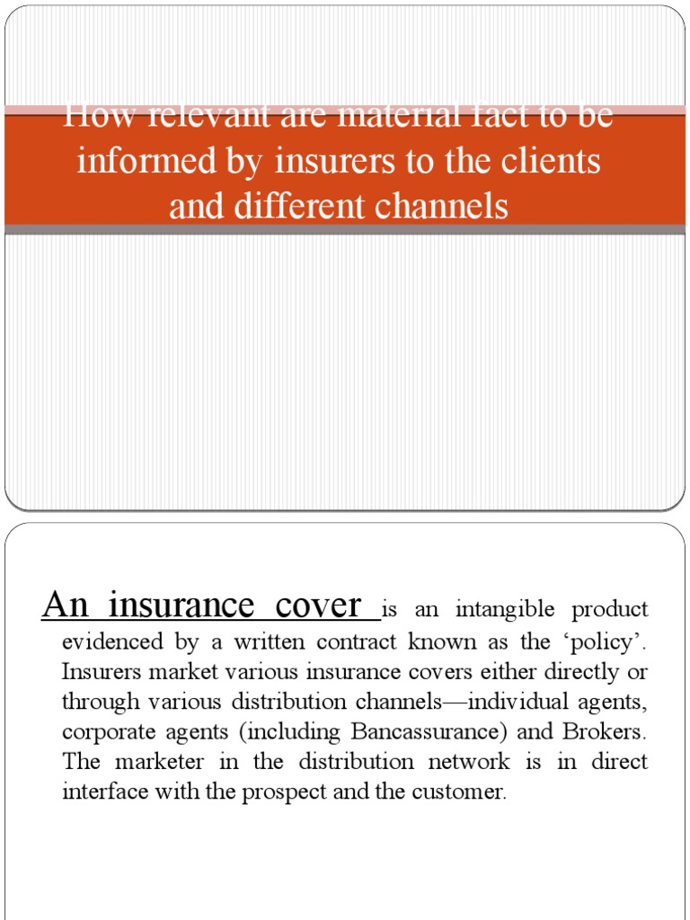 Importance of Material Facts in Insurance | PDF | Insurance | Insurance ...