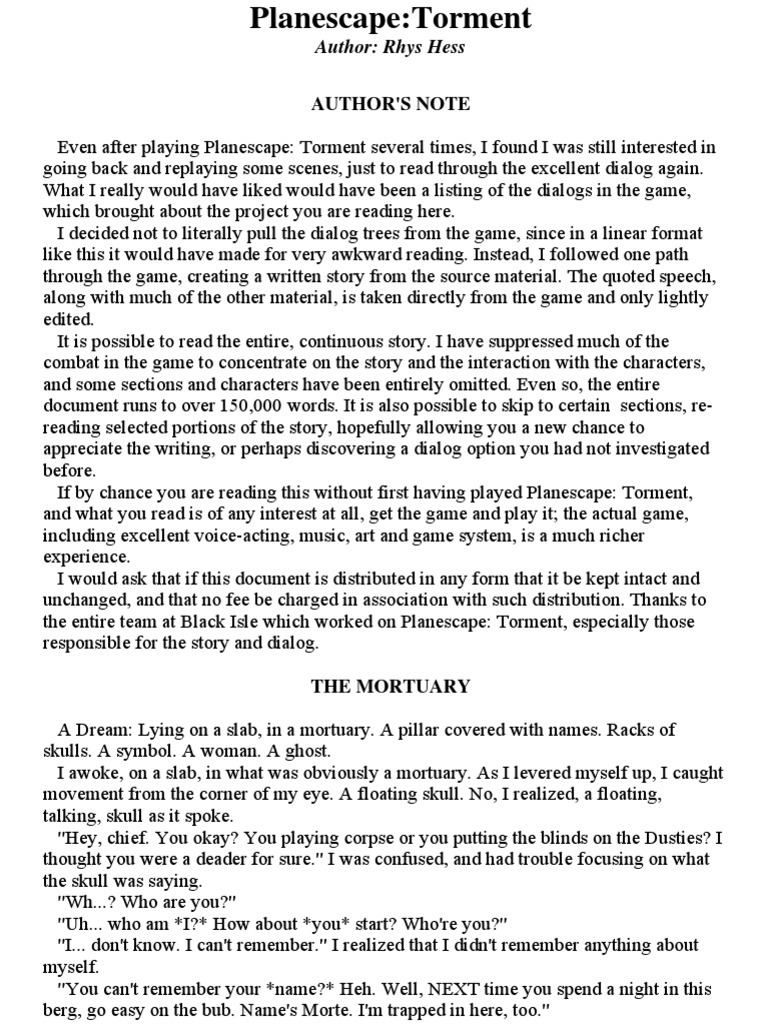 Planescape Torment | PDF