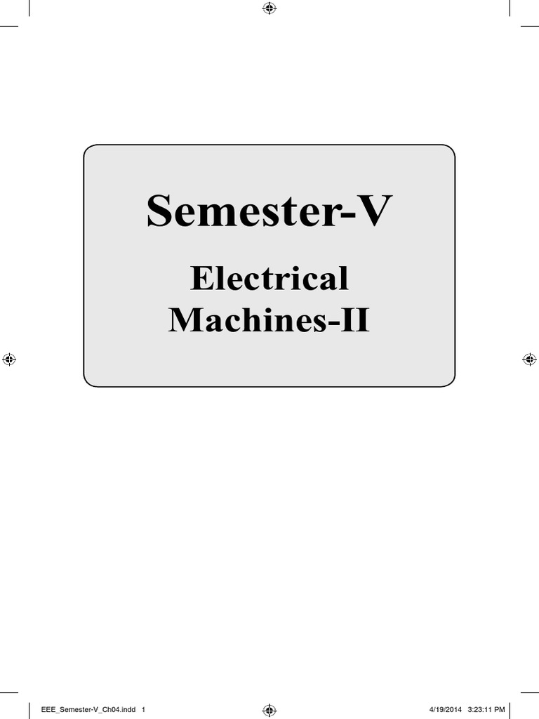 4-Electrical Machines-II | PDF | Electric Motor | Electromagnetic Induction