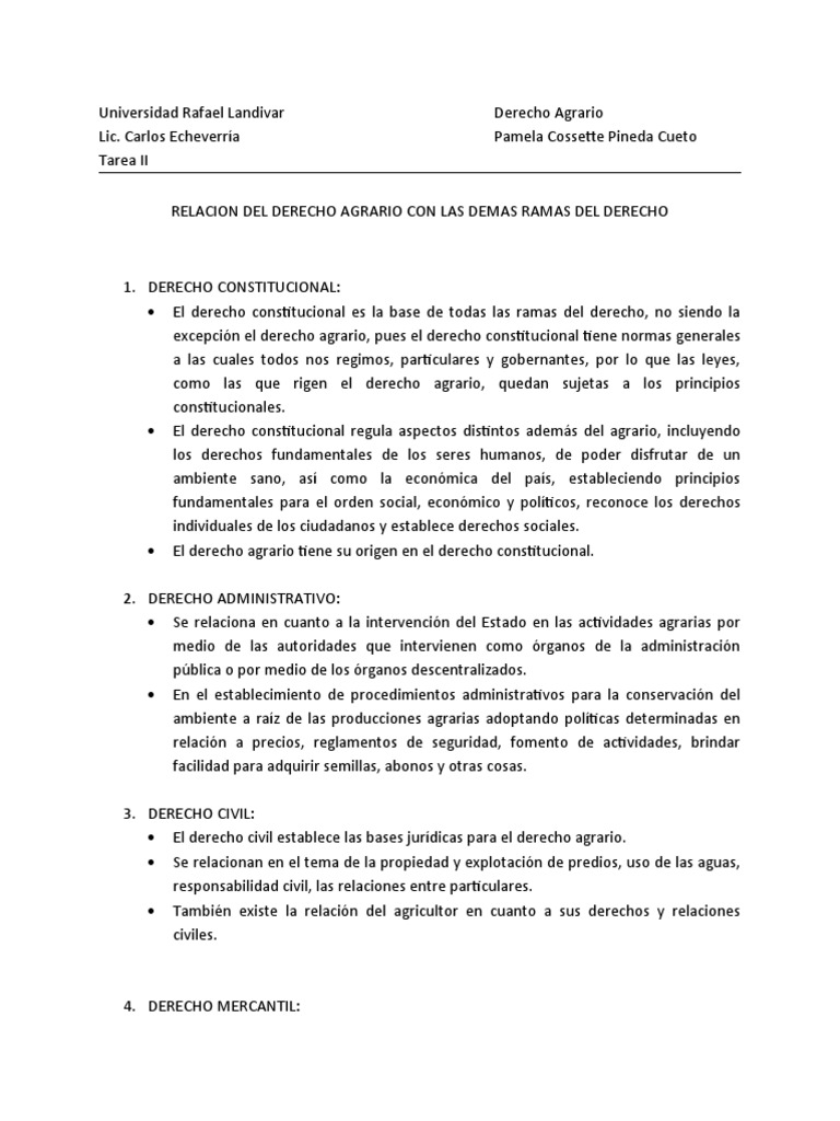 Derecho Agrario | PDF | Agricultura | Derecho laboral