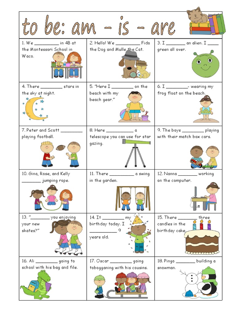 To Be Am Is Are Fun Activities Games Grammar Drills Grammar Guides ...