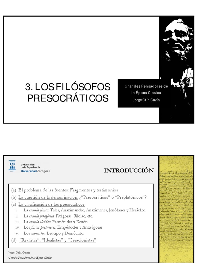 3 Los Filosofos Presocraticos | PDF | Pitágoras | Metafísica