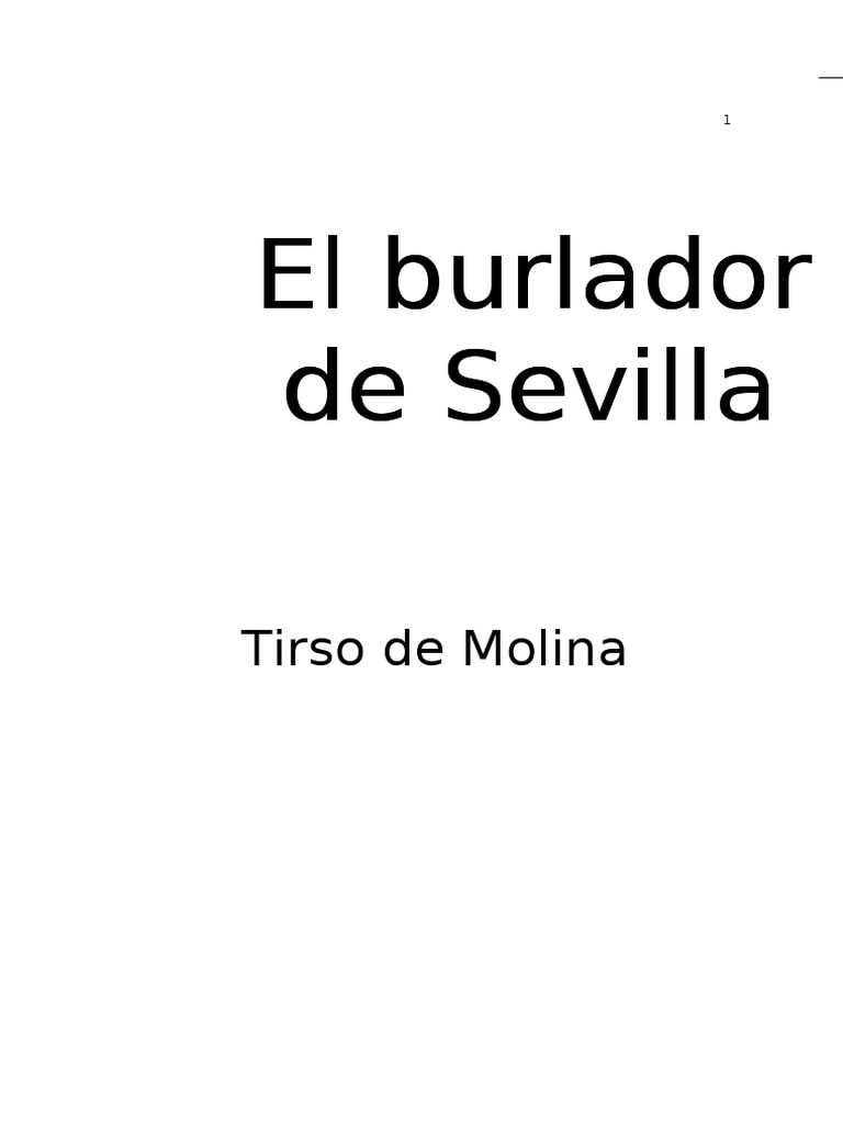 Molina Tirso de El Burlador de Sevilla PDF | PDF
