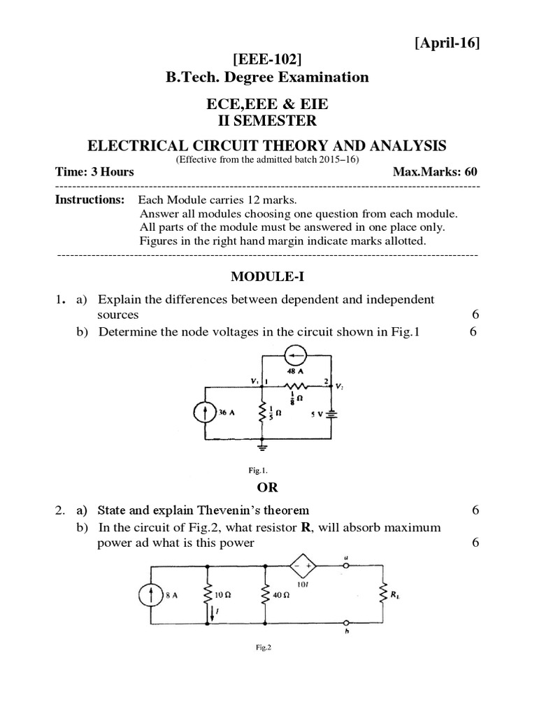 Electrical Circuit Theory and Analysis - Eee-102 PDF | PDF | Electrical ...