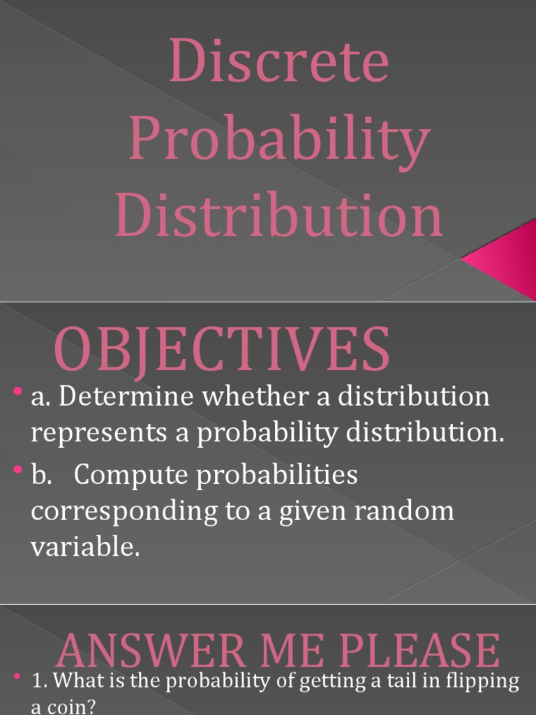 Discrete Probability Distribution | PDF | Probability Distribution ...