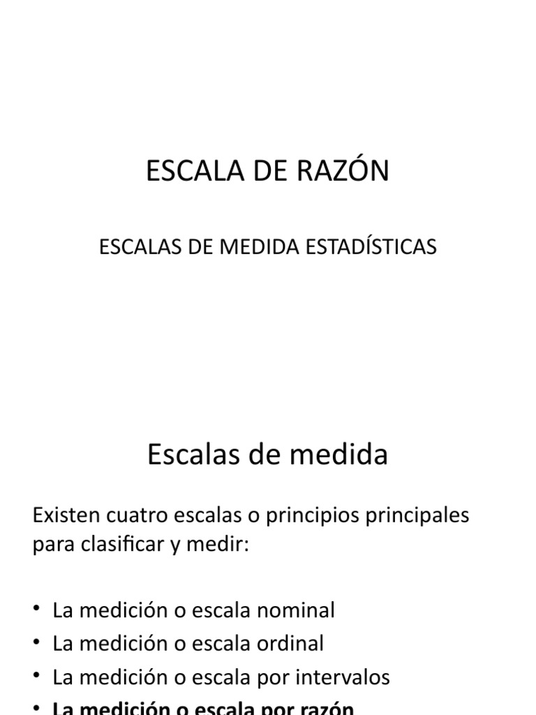 6. Escala de razón | PDF | Nivel de medida | Cognición