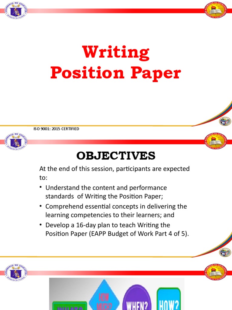 Writing Position Paper: ISO 9001: 2015 CERTIFIED | PDF | Argument ...