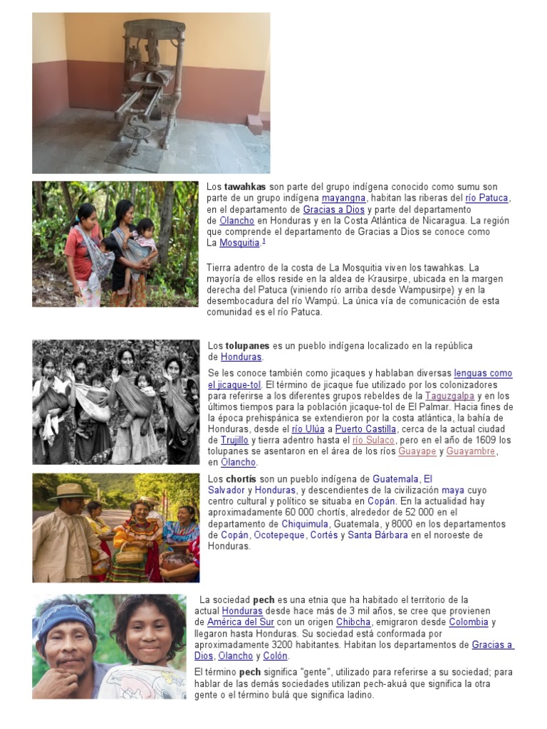 Etnias y Pueblos Indígenas de Honduras | PDF | Honduras | Pueblos ...