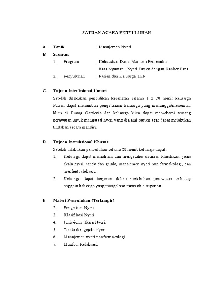 SAP MANAJEMEN NYERI (Ruang GARDENIA) - Dhea Permatasari Iskandar | PDF ...