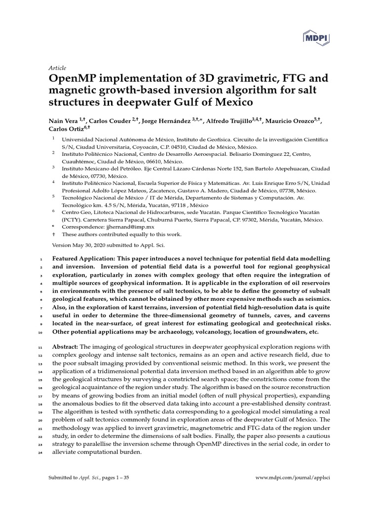 Openmp Implementation of 3D Gravimetric, FTG and Magnetic Growth-Based Inversion Algorithm For ...