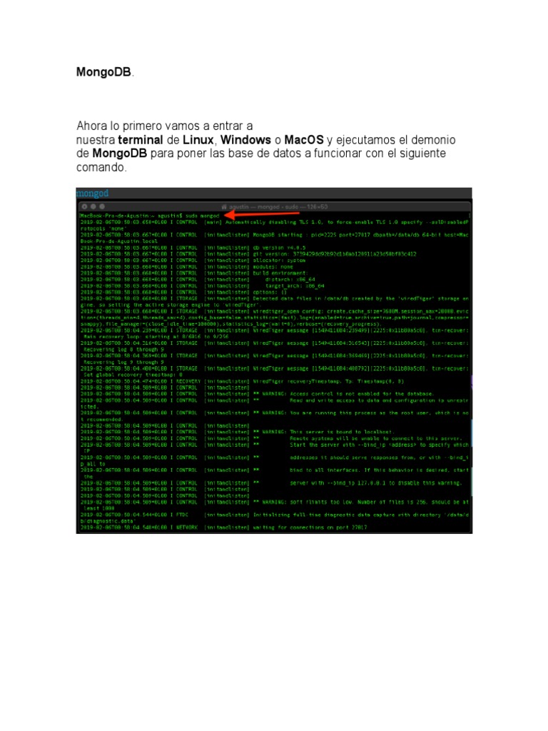 MongoDB Comandos Basicos | PDF