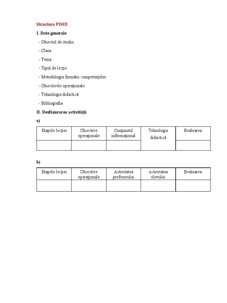 Structura PDSD | PDF