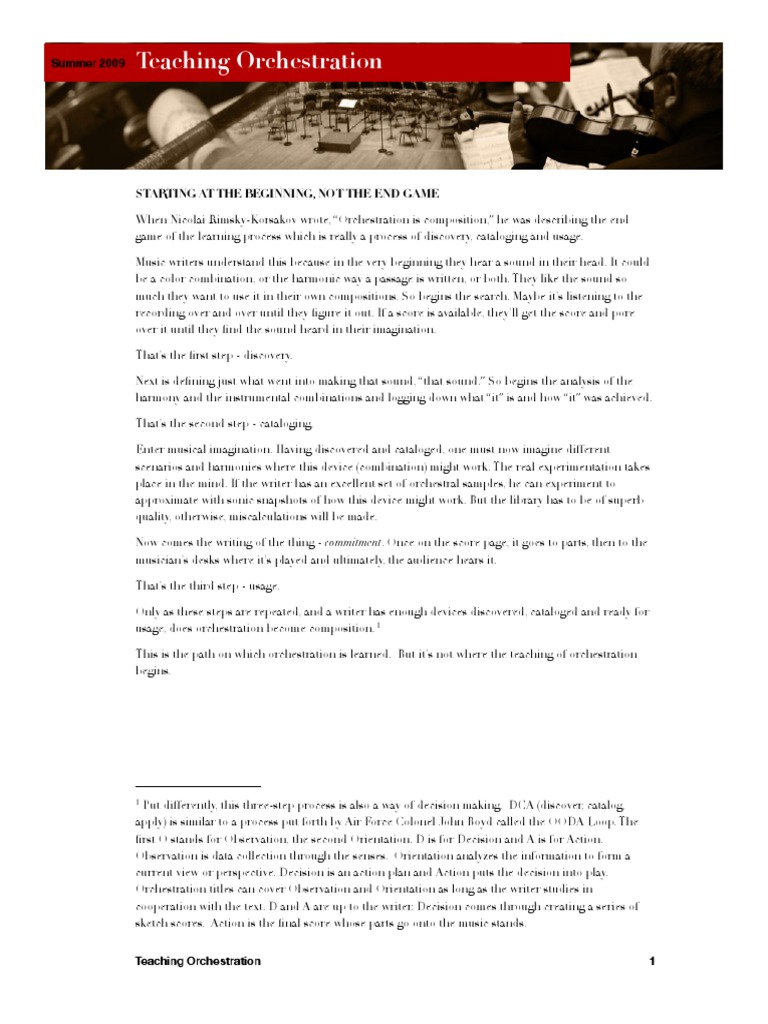 Teaching Orchestration PDF | Download Free PDF | Orchestras | Composers