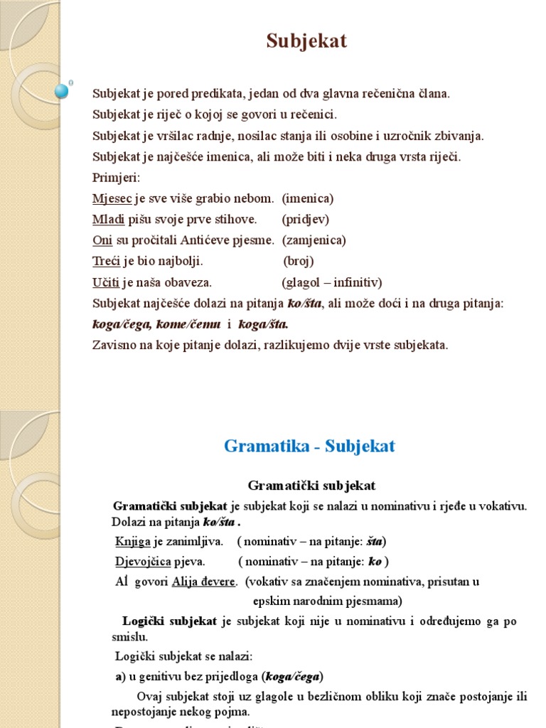 Subjekat | PDF