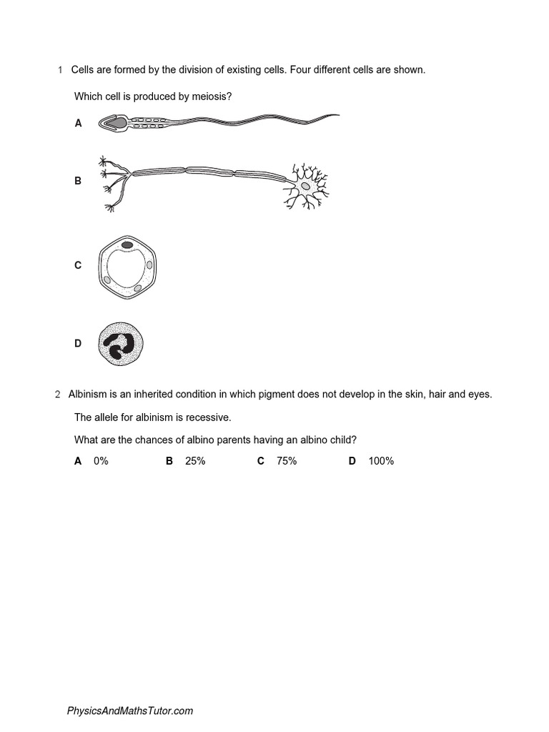 Genetics and Inheritance Quiz | PDF | Zygosity | Genotype