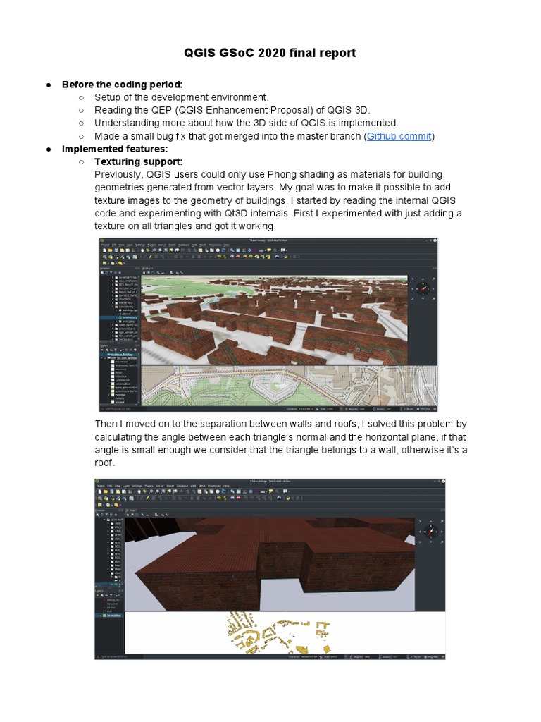 QGIS GSoC 2020 Final Report | PDF | 3 D Computer Graphics | Texture Mapping