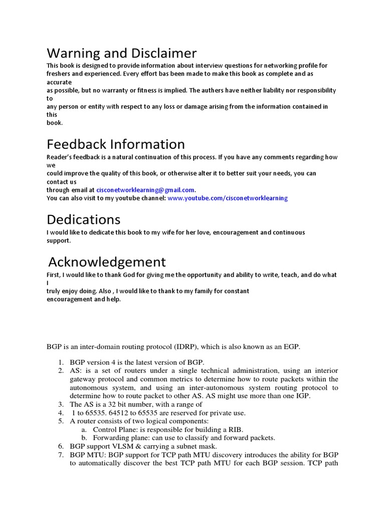 BGP Notes | PDF | Router (Computing) | Routing