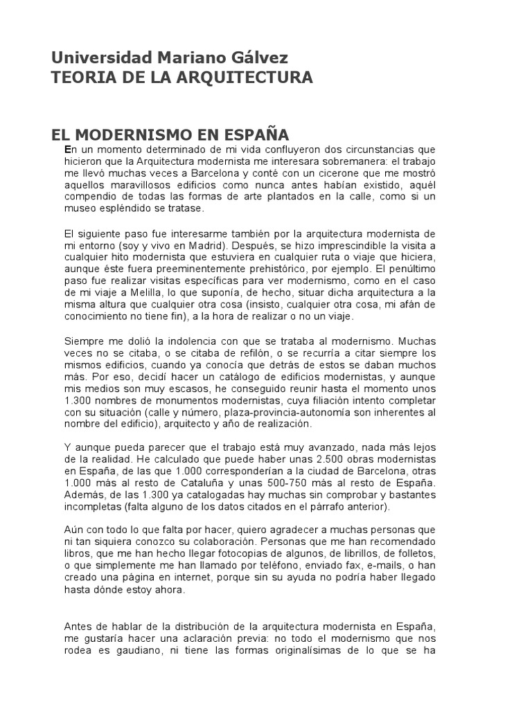 El Modernismo en España PDF | PDF | Art Nouveau | Medios de arte