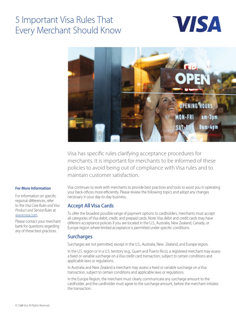 5 Important Visa Rules That Every Merchant Should Know: Accept All Visa ...