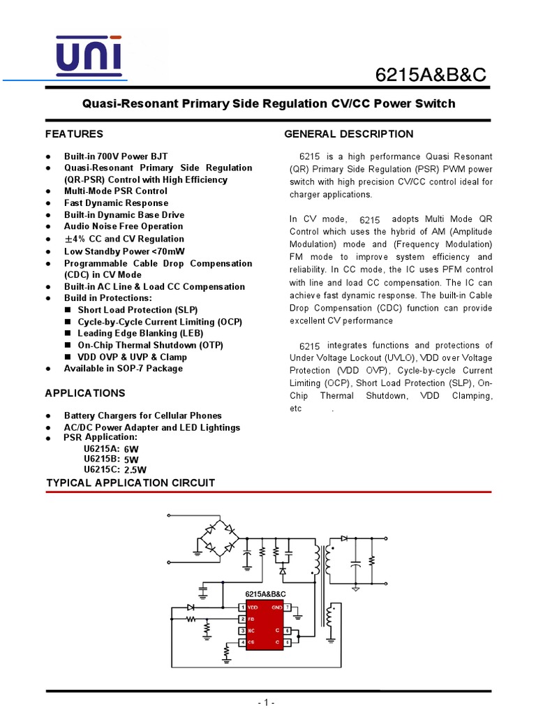 Ic U6215 PDF | PDF | Electrical Engineering | Electricity