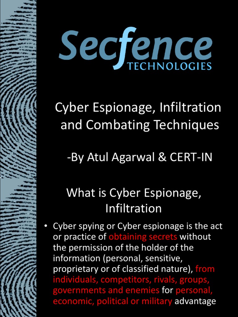 Cyber Espionage, Infiltration and Combating Techniques: - by Atul ...