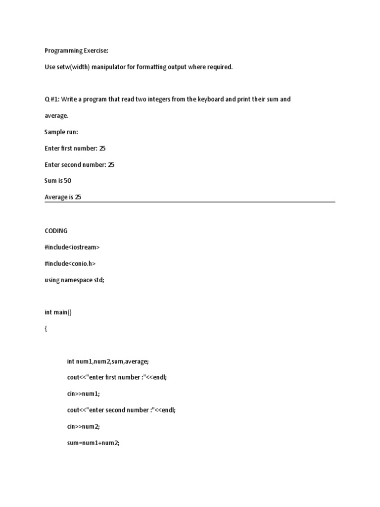 Programming Exercises | PDF | Fahrenheit | Celsius