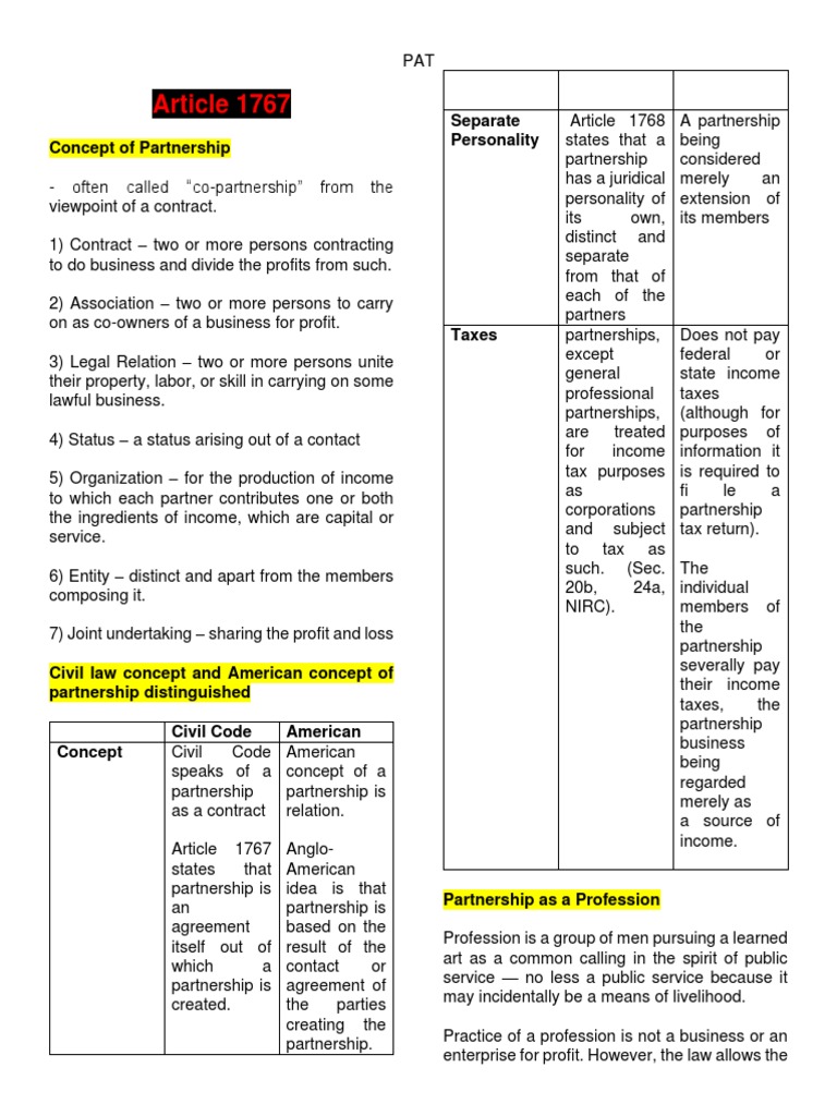 PAT Notes de Leon Book PDF | PDF | Partnership | Corporations
