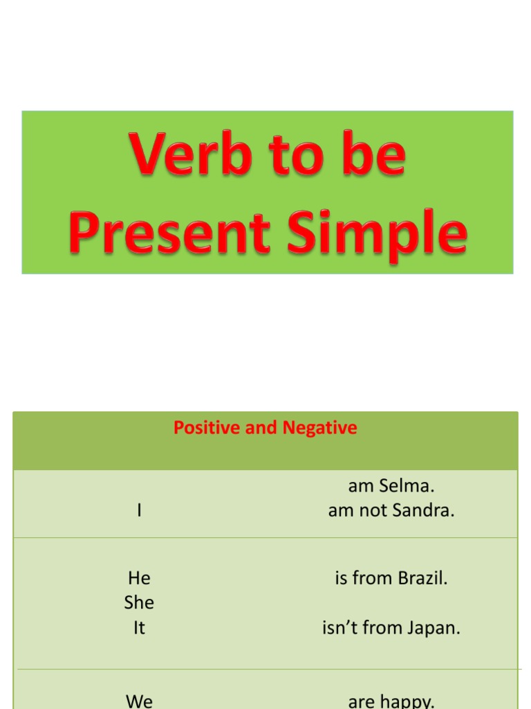 Present Simple To Be | PDF | Grammar | Semiotics