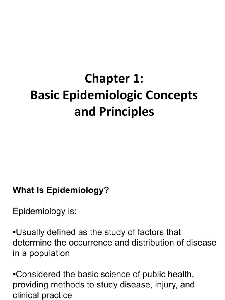 1 Basic Epidemiological Concepts and Principles PDF | PDF | Epidemiology | Public Health