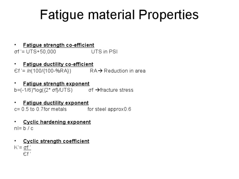 Key Fatigue Material Properties Explained | PDF | Science & Mathematics