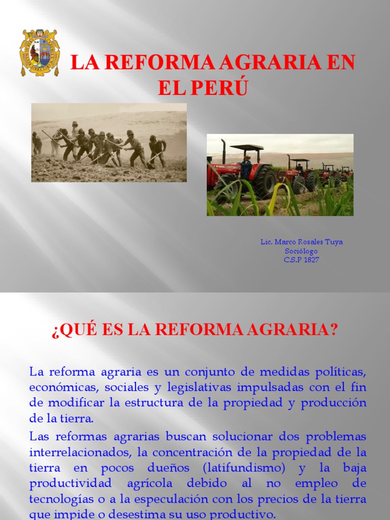 La Reforma Agraria | PDF | Reforma agraria | Agricultura