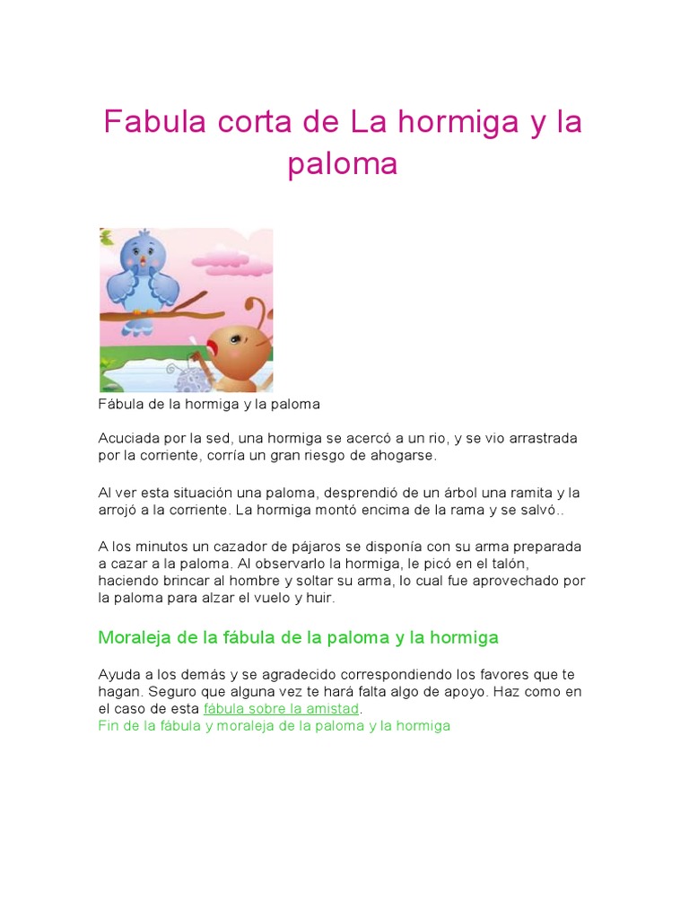 A-3 (S-2) La Hormiga y La Paloma | PDF