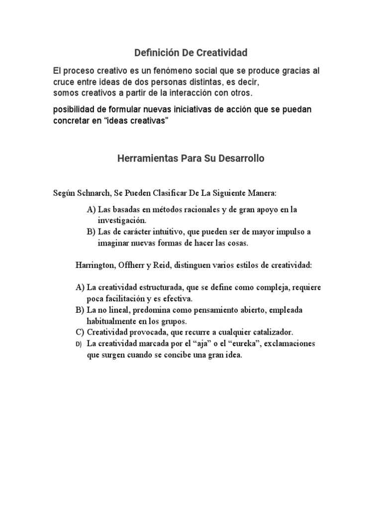 Definición de Creatividad | PDF