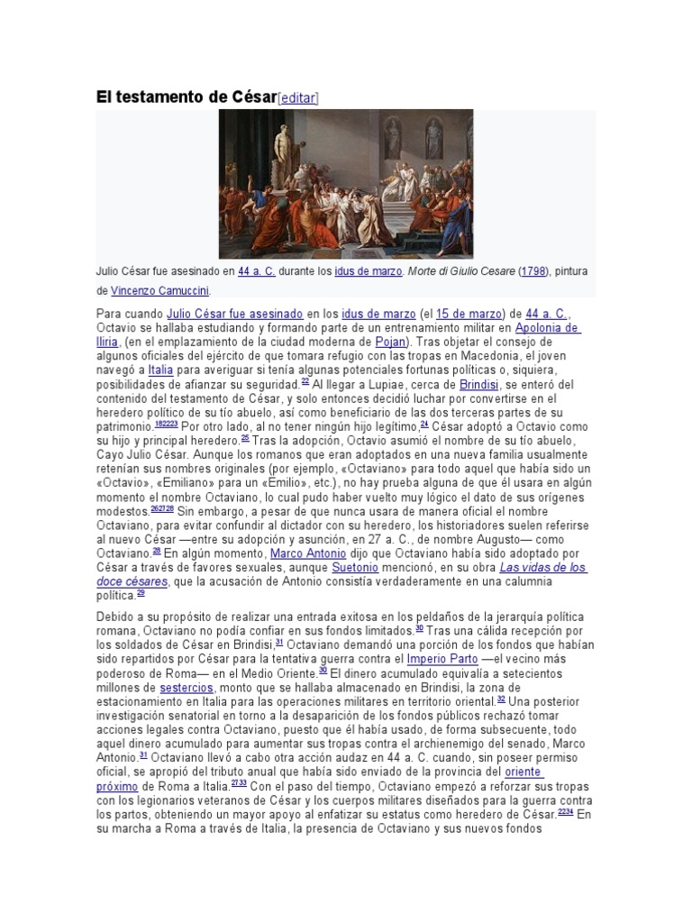 El Testamento de César | PDF | Augusto | Julio César