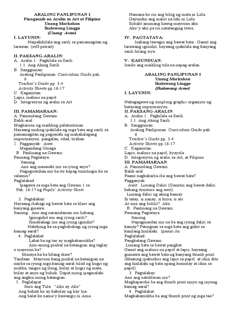 Lesson Plan Second Week | PDF