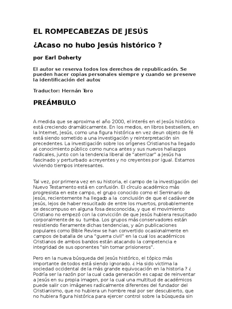 El Rompecabezas de Jesus | PDF | Pablo el apóstol | Jesús