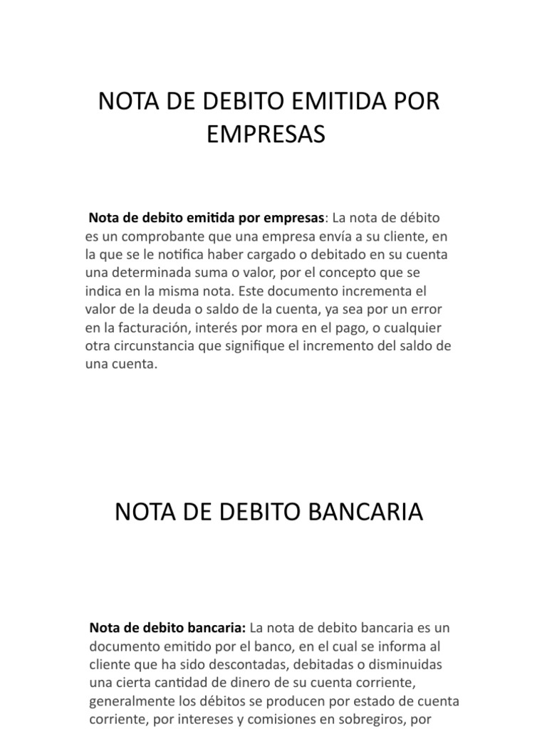 Nota de Debito | PDF