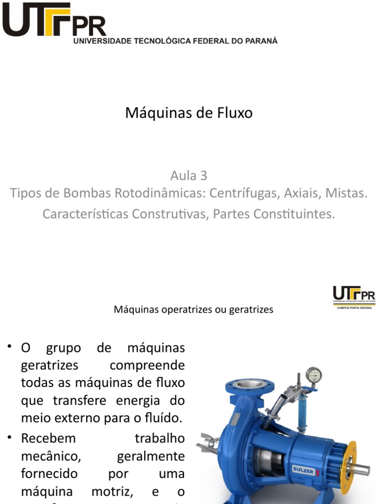 Classificação e tipos de bombas rotodinâmicas | PDF | Bomba | Máquinas