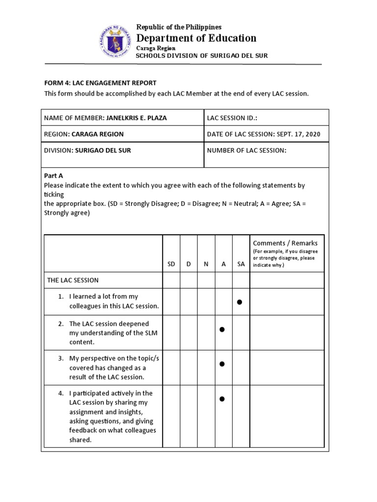 LAC Session Feedback Form | PDF | Behavioural Sciences | Cognition