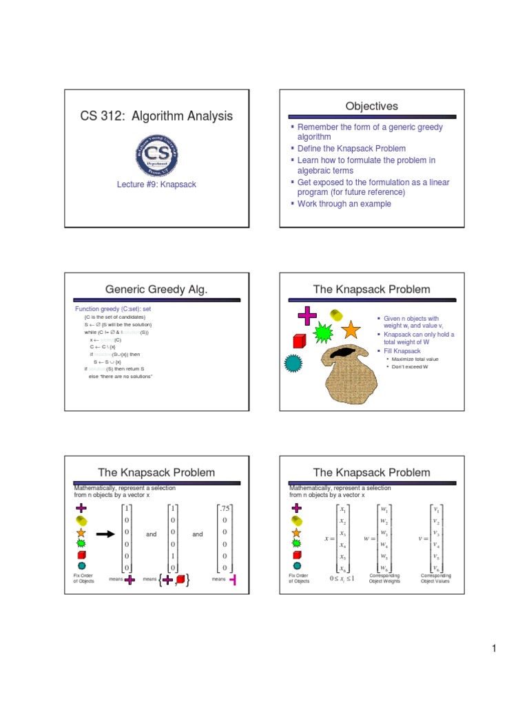 CS 312: Algorithm Analysis: Objectives | PDF | Mathematical ...
