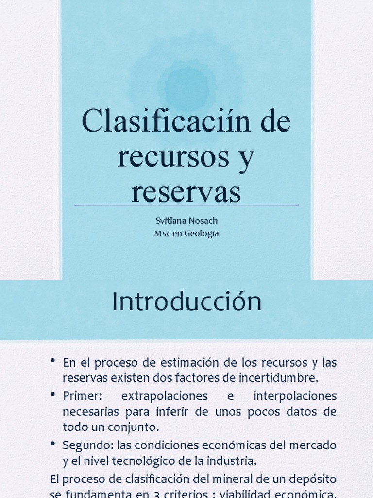 Clasificación de Recursos y Reservas Minerales | PDF | Minería | Minerales